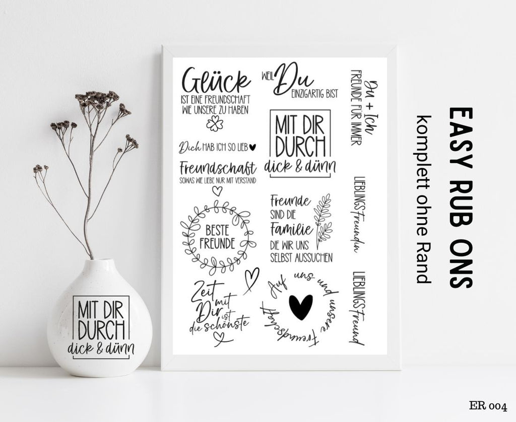 Rub Ons & Rub On Sticker – Freundschaft – KreativseinDesign