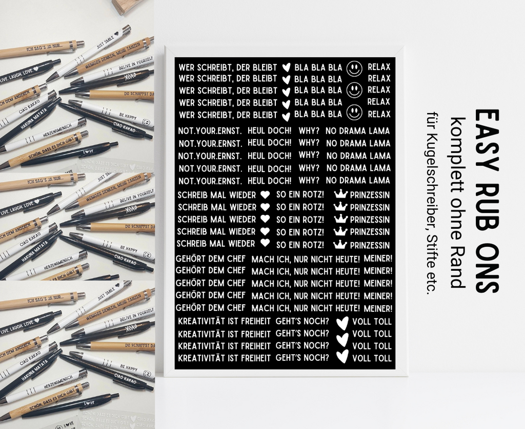 Rub Ons & Rub On Sticker – Sprüche 2 weiß – KreativseinDesign