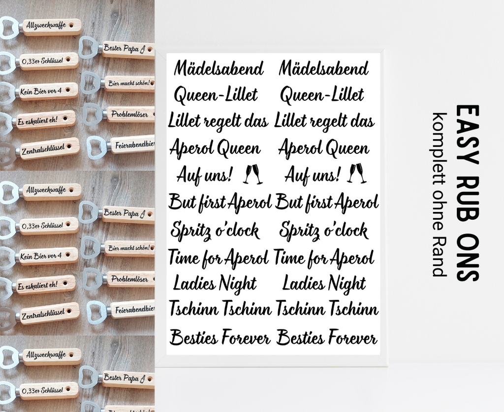 Rub Ons & Rub On Sticker – Flaschenöffner 2 – KreativseinDesign